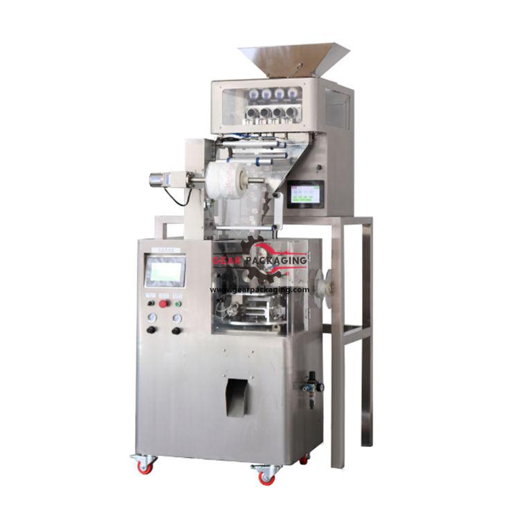 Automatic 4 weighing heads tea herb triangle bag filling sealing ...
